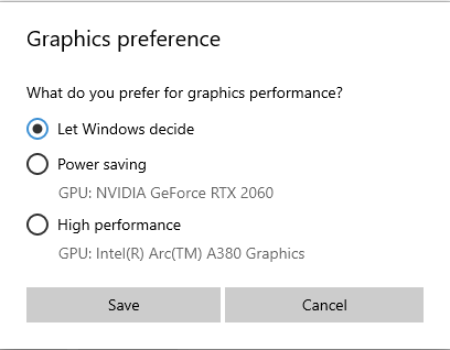 Windows thinks A380 is default over 2060. How do I fix this? : r ...
